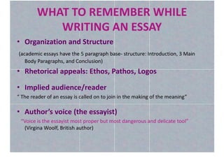 INTRODUCTION TO ESSAY TYPES | PPT