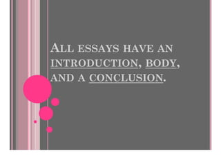 Introduction To Essay Writing | PDF