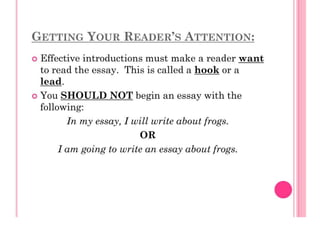 Introduction To Essay Writing | PDF