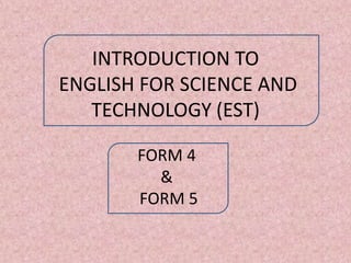 Introduction to est | PPTX