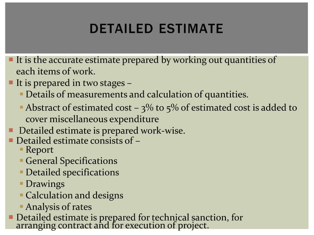 Introduction to estimation | PPTX | Civil Engineering Industry | Industries