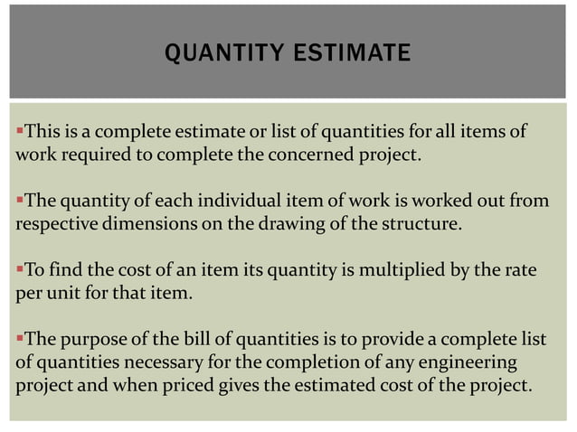 Introduction to estimation | PPTX | Civil Engineering Industry | Industries