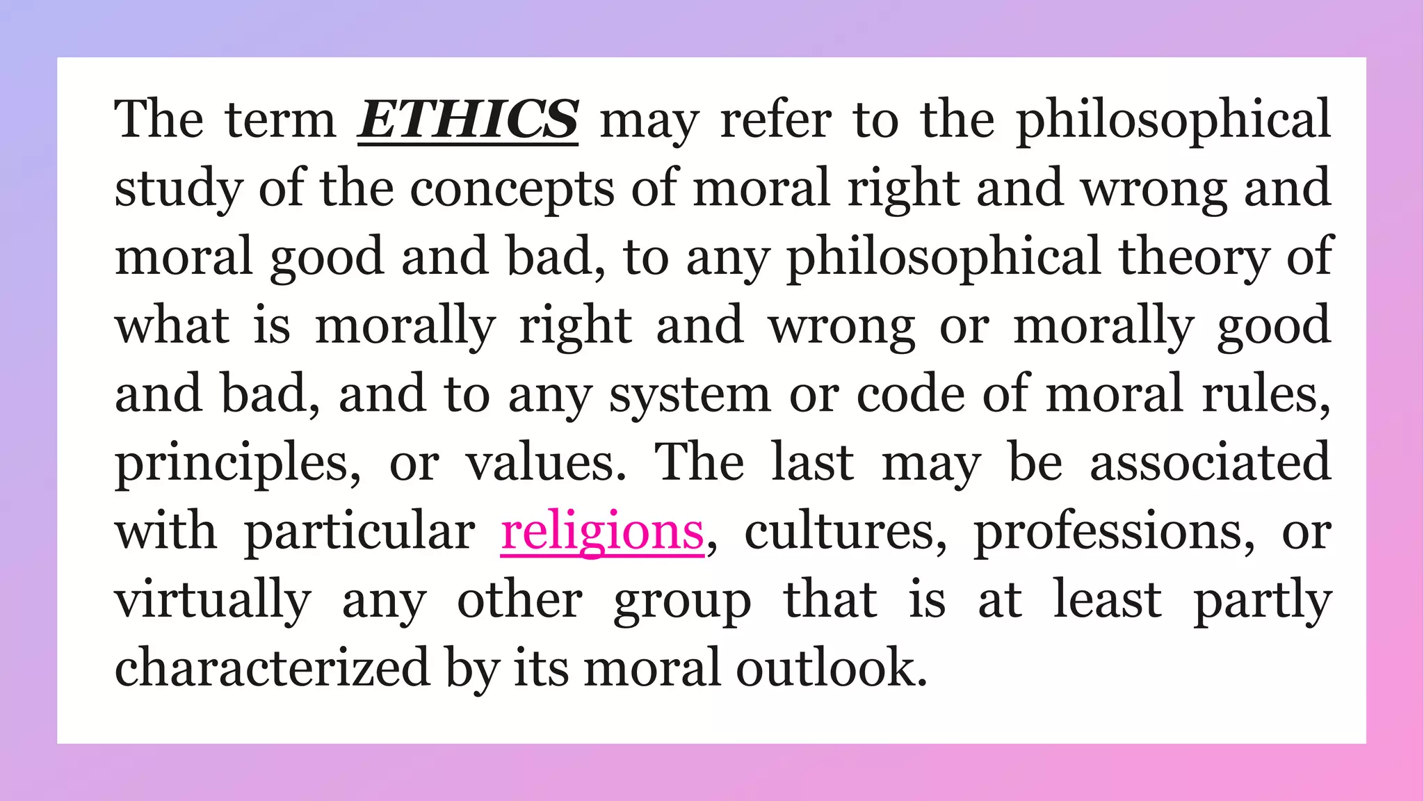 Introduction to ethics | PPTX