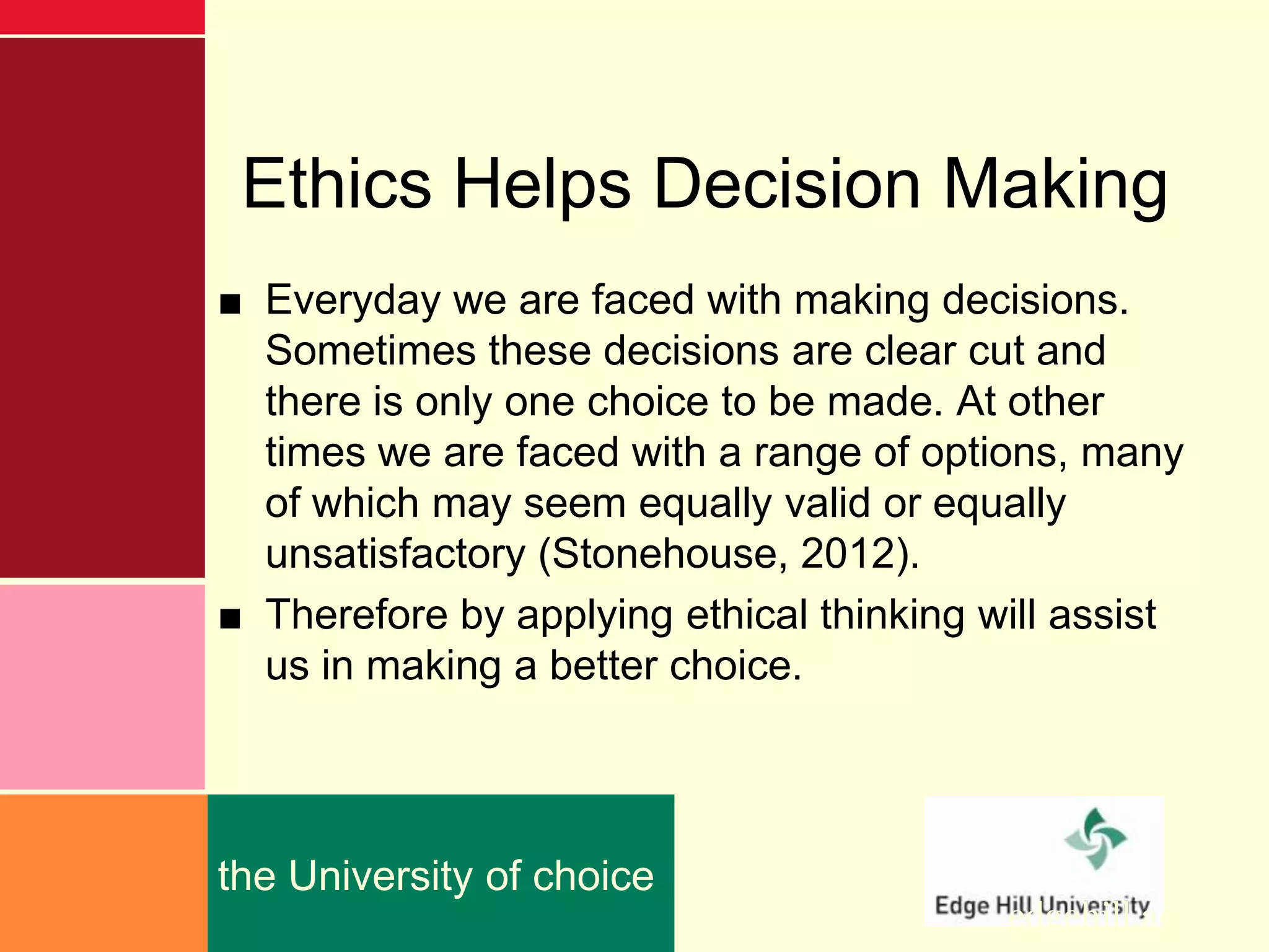 Introduction To Ethics & Ethical Principles | PPTX