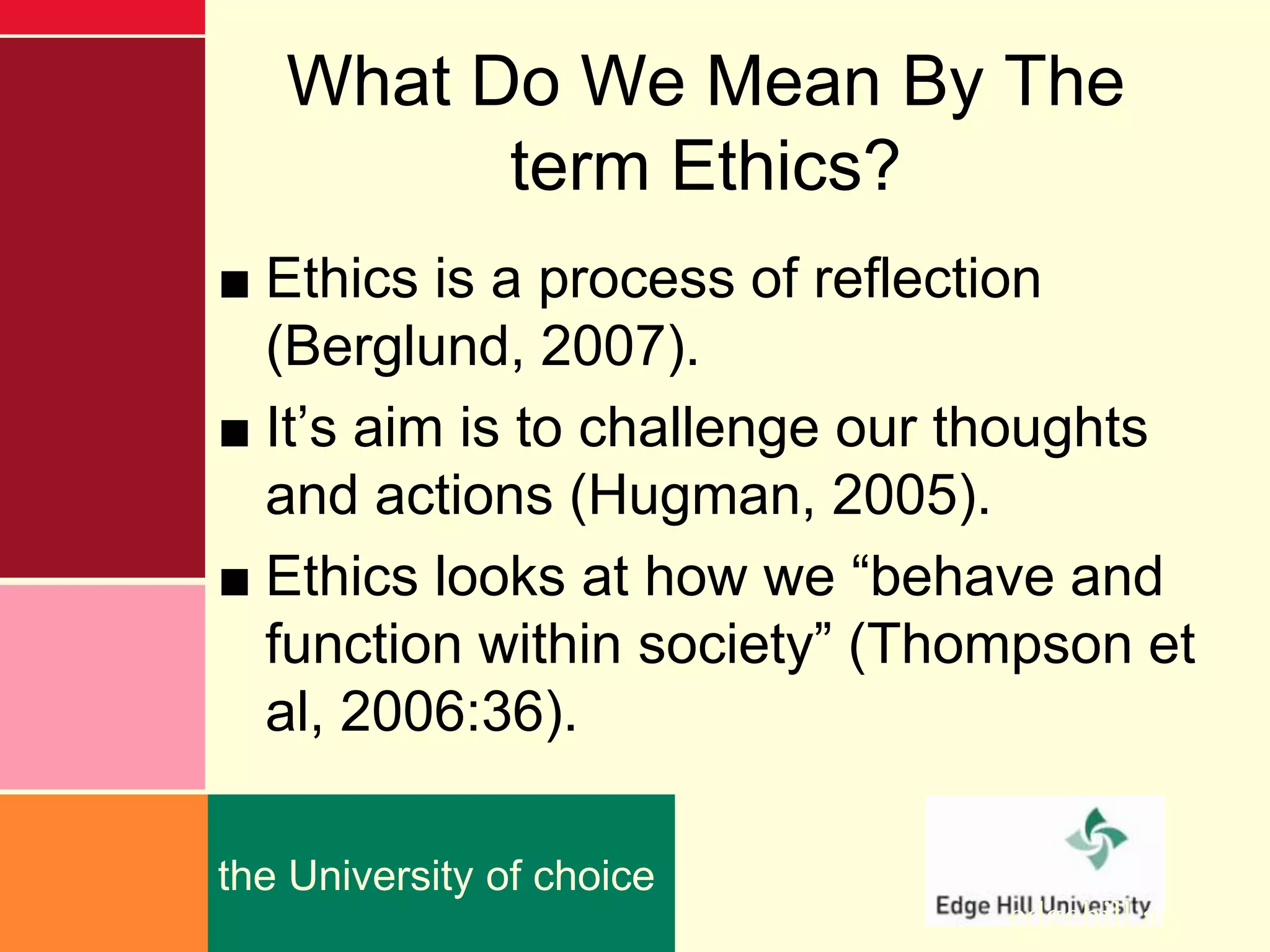 Introduction To Ethics & Ethical Principles | PPTX