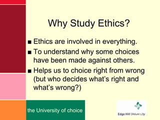 Introduction To Ethics & Ethical Principles | PPTX