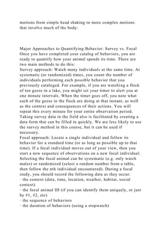 Introduction to Ethology Part 2 Quantifying BehaviorBio 112 Lab.docx