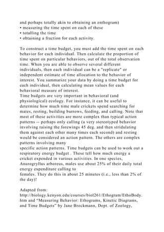 Introduction to Ethology Part 2 Quantifying BehaviorBio 112 Lab.docx