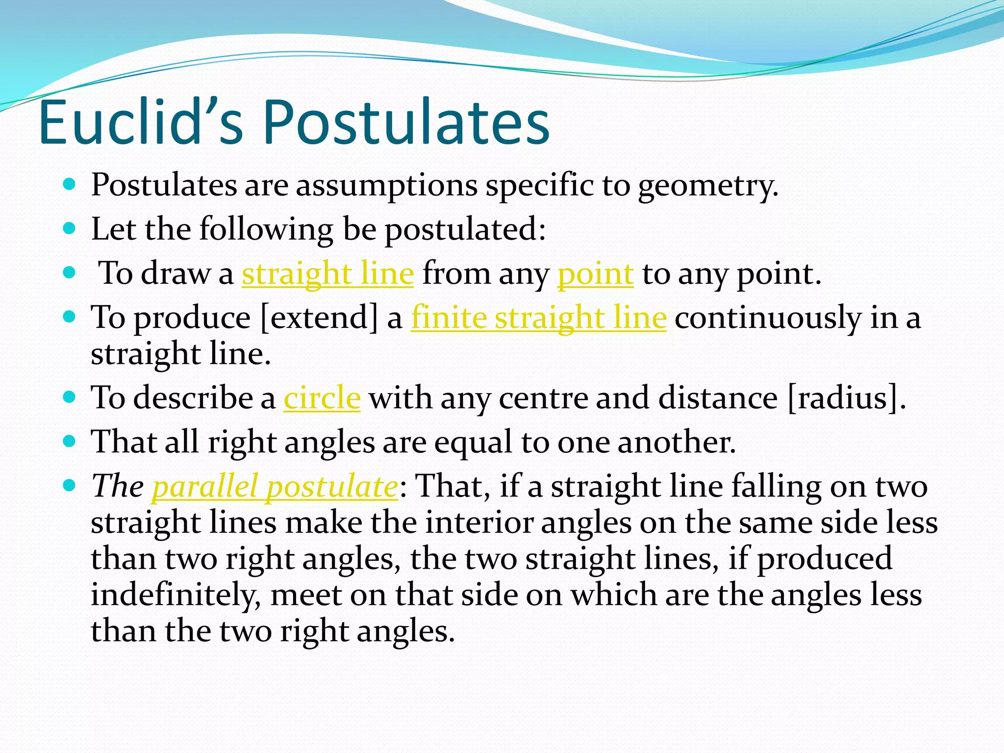 Introduction to euclid’s geometry | PPTX