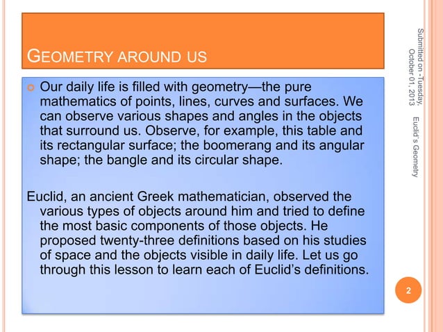Introduction to euclid`s geometry by Al- Muktadir hussain | PPT