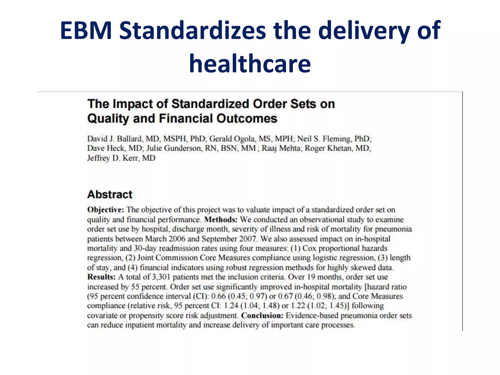 Introduction to evidence based medicine (ebm) | PPTX