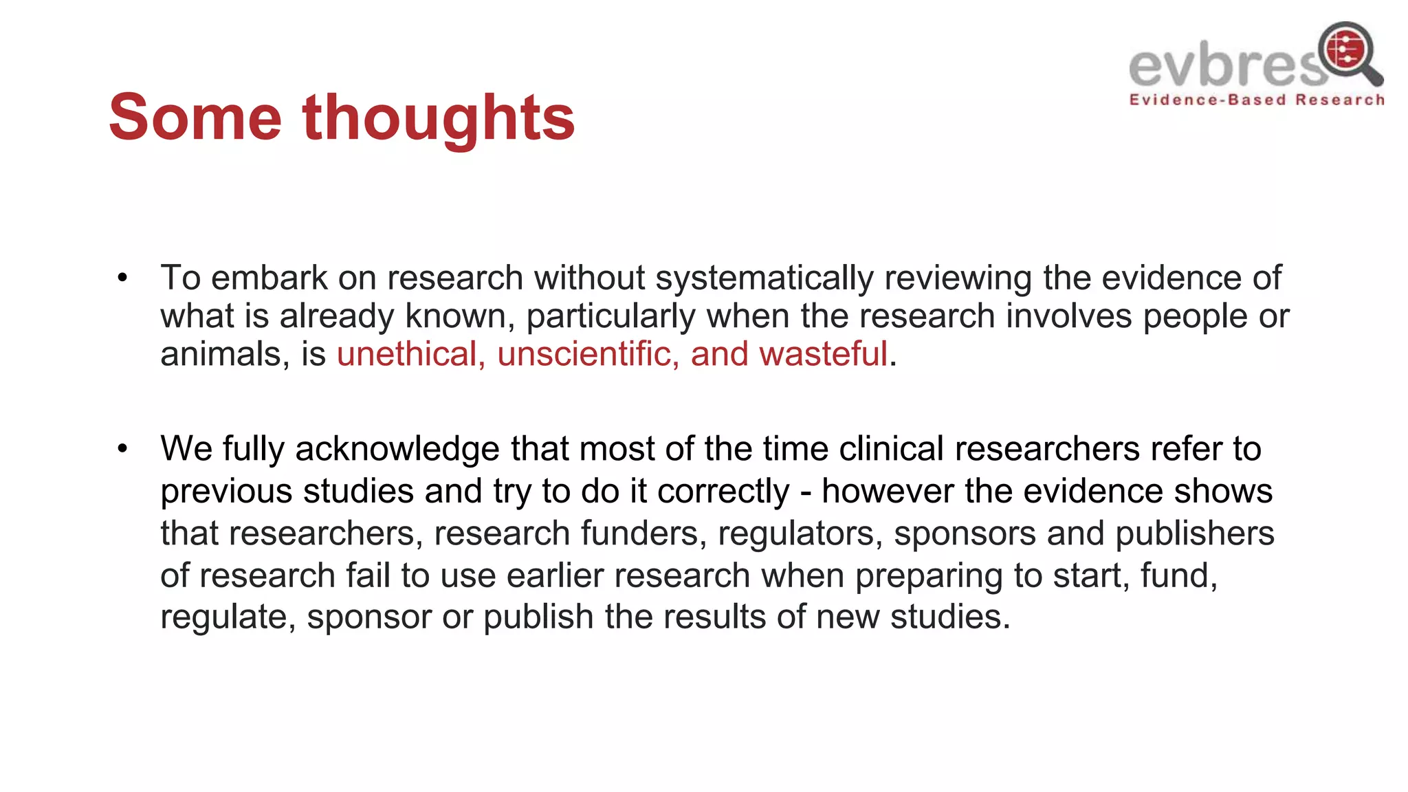 Introduction to evidence based research | PPTX