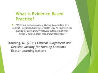 Introduction to evidence based practice | PPT