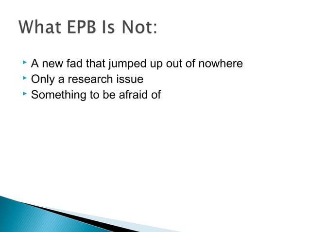 Introduction to evidence based practice slp6030 | PPT