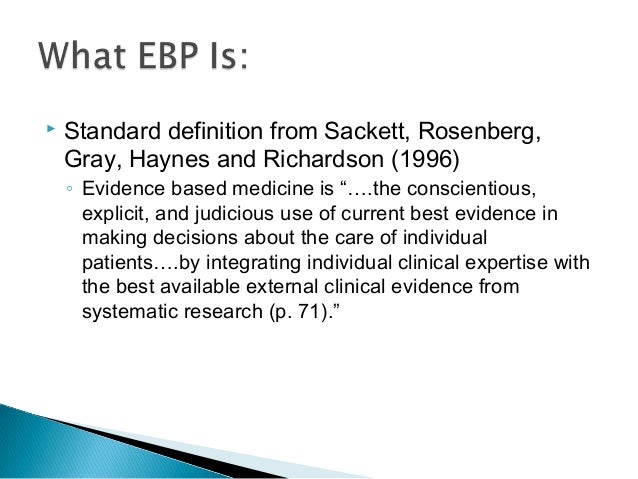 Introduction To Evidence Based Practice Slp6030