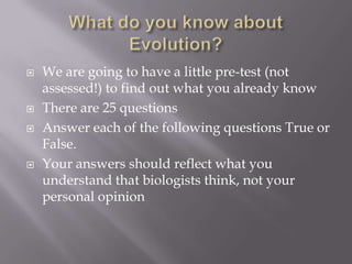 Introduction to evolution | PPTX
