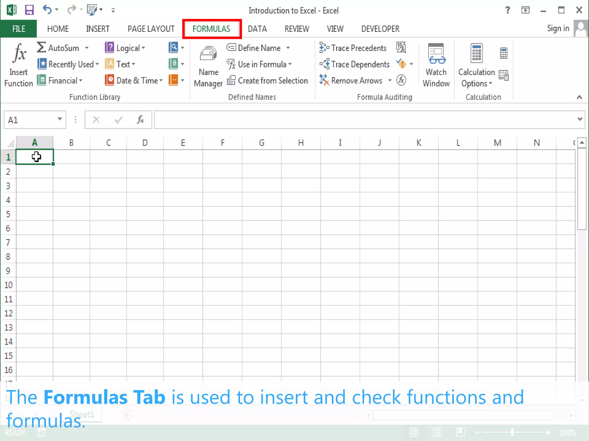 Introduction to Excel - Excel 2013 Tutorial | PDF