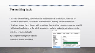 Introduction to MS excel | PPTX
