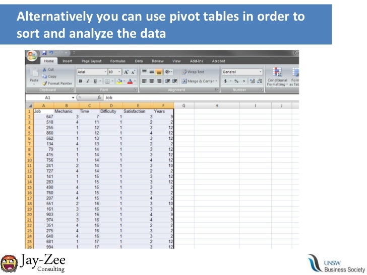 Introduction to excel - application to statistics