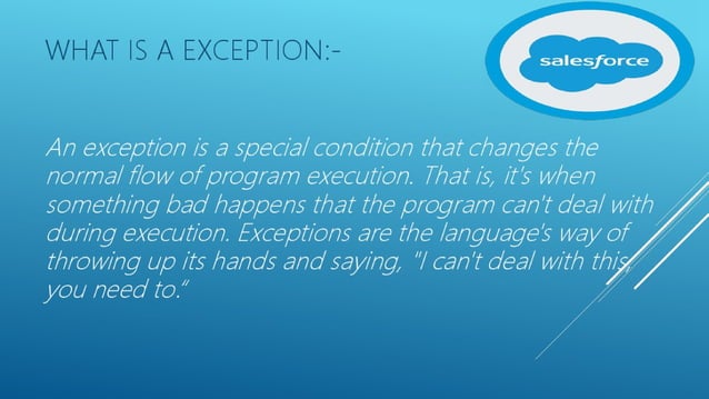Introduction To Exception Handling In Apex Ppt