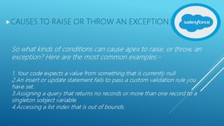 Introduction to exception handling in apex | PPT