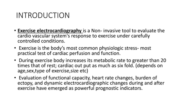 Introduction to exercise electrocardiography | PPTX