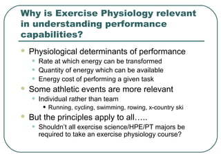 Introduction to exercise physiology | PPT