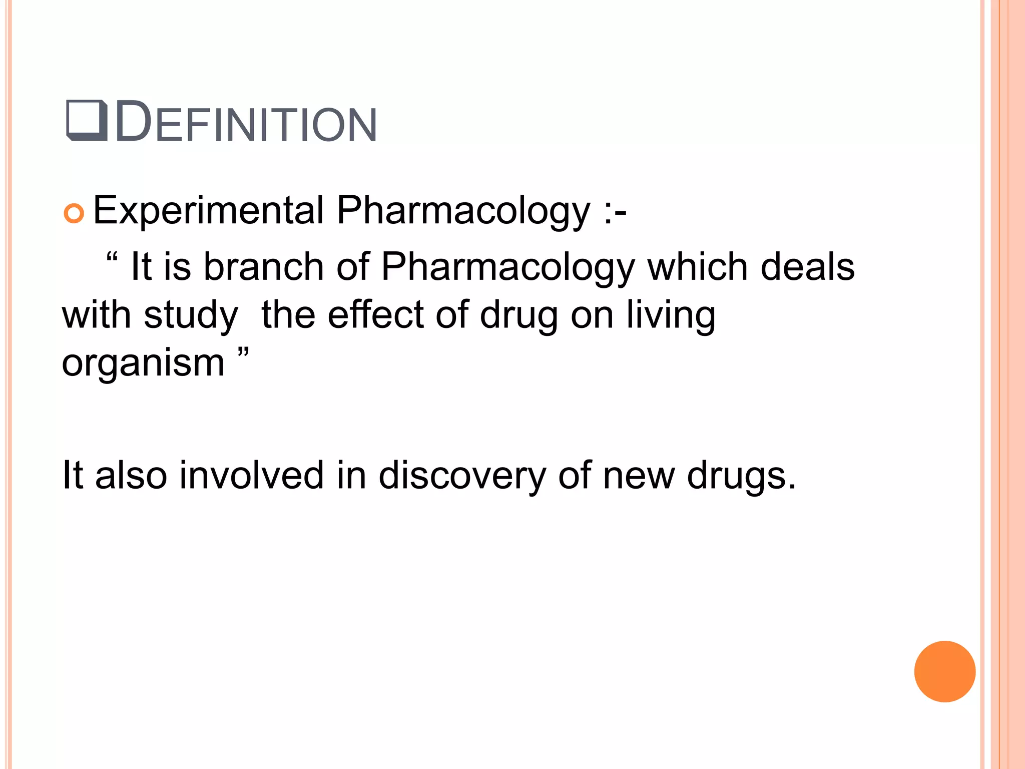 Introduction to experimental pharmacology | PPTX