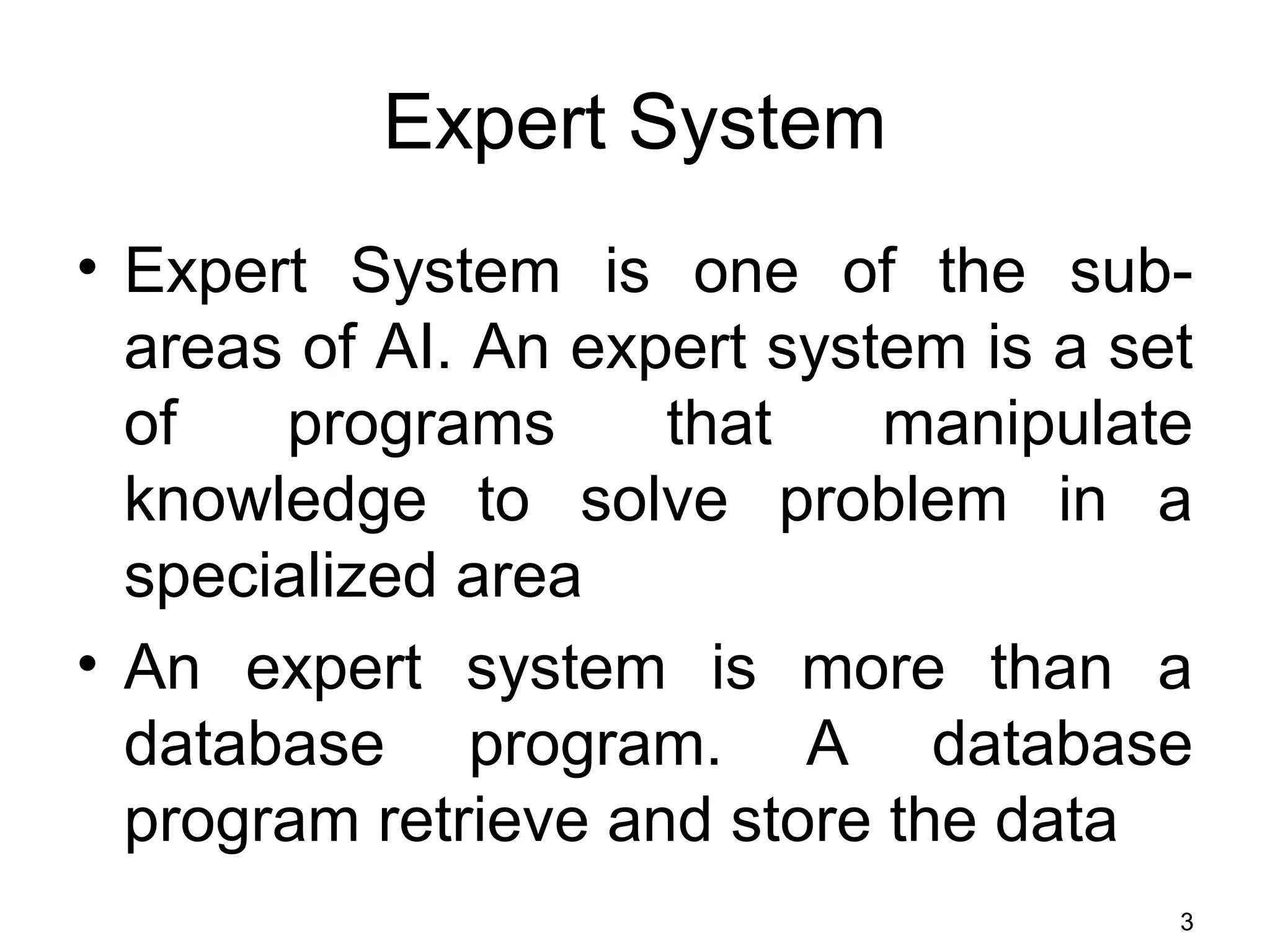 Introduction to Expert Systems {Artificial Intelligence} | PPT