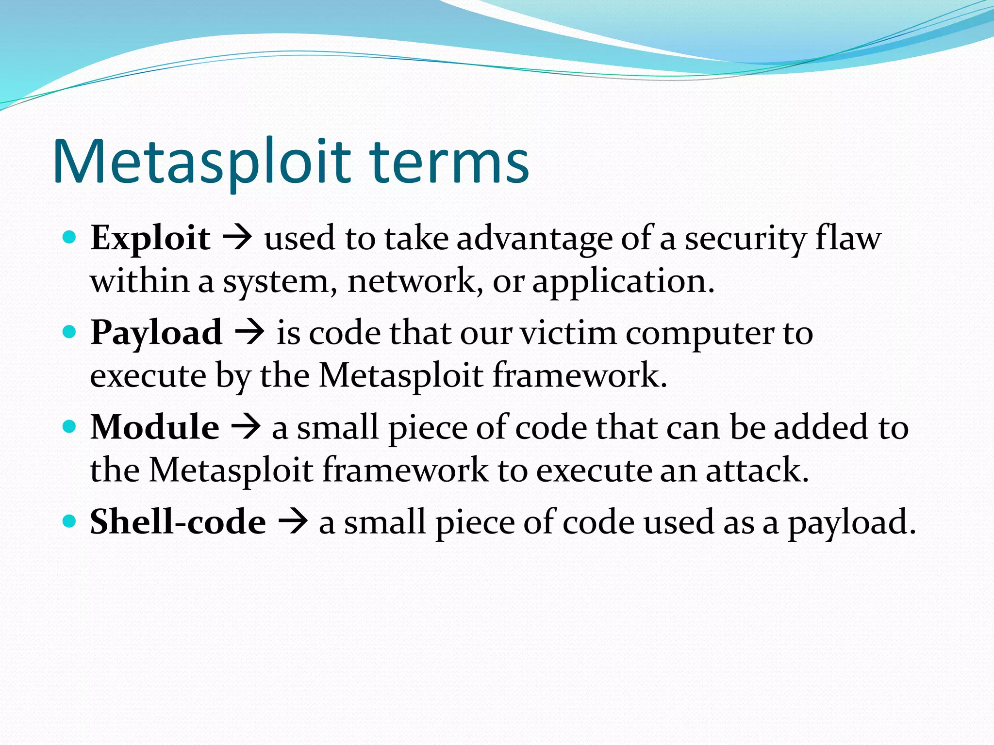 Introduction To Exploitation And Metasploit Ppt