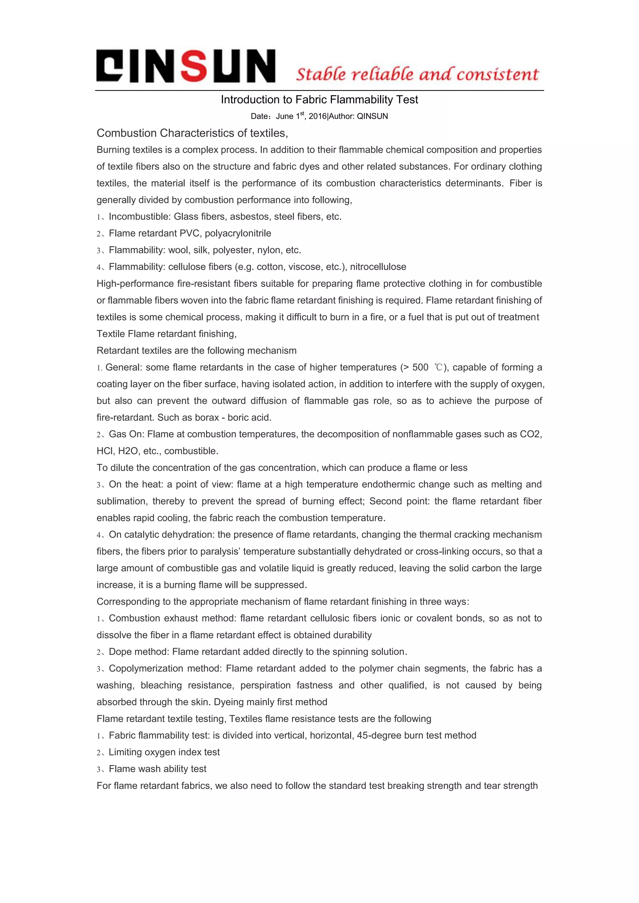 Introduction to fabric flammability test | PDF