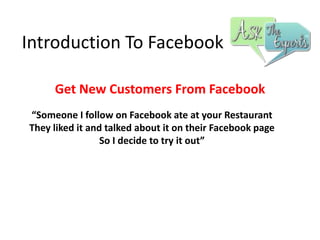 Introduction to facebook | PPTX