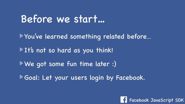 Introduction to facebook javascript sdk | PPT