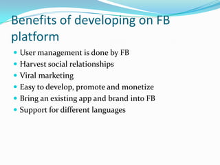 Introduction to facebook platform | PPT