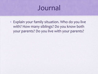 Introduction to families | PPTX