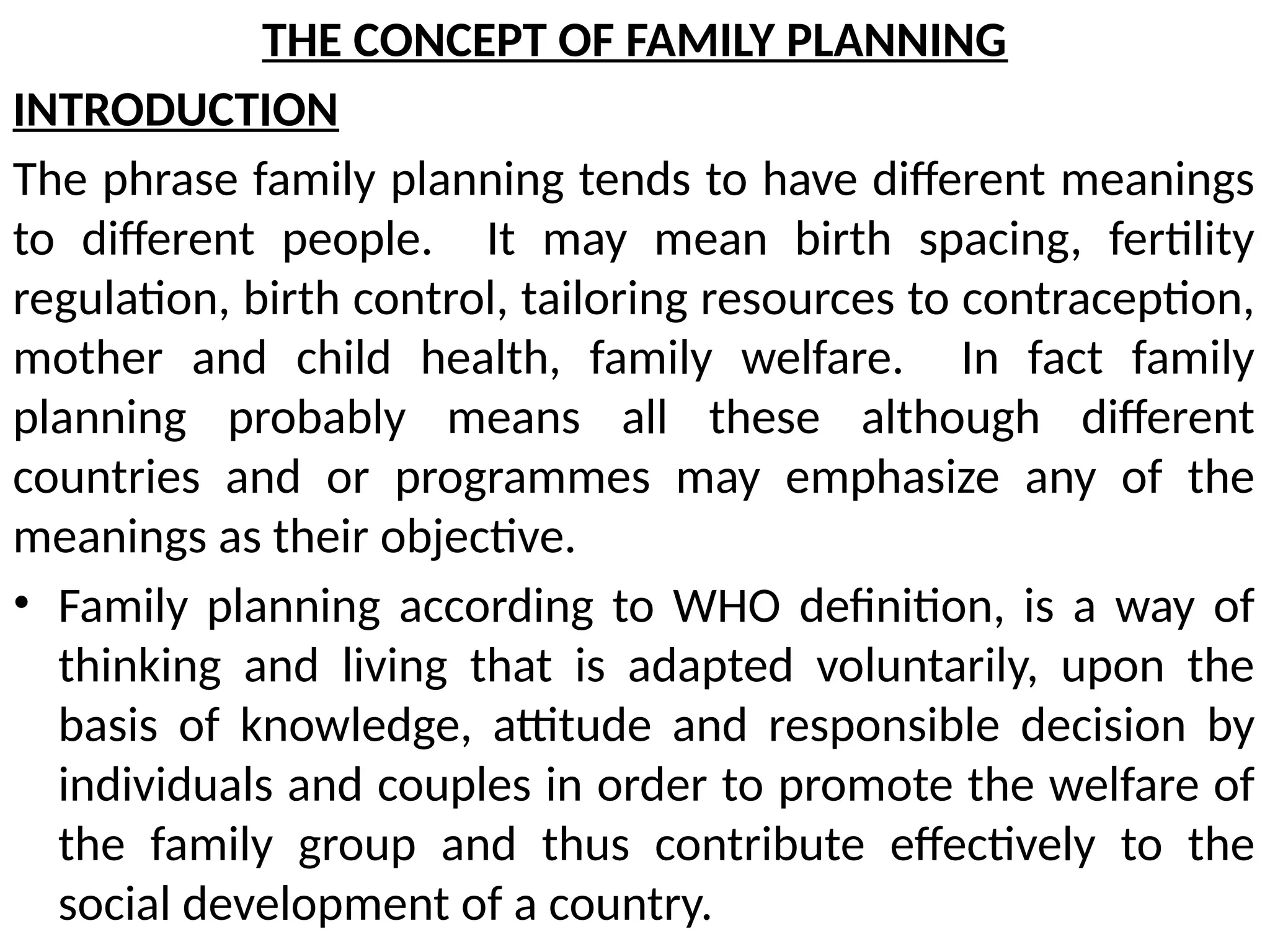 Introduction to family planning in nursing | PPTX