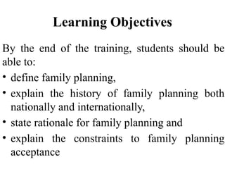Introduction to family planning in nursing | PPT