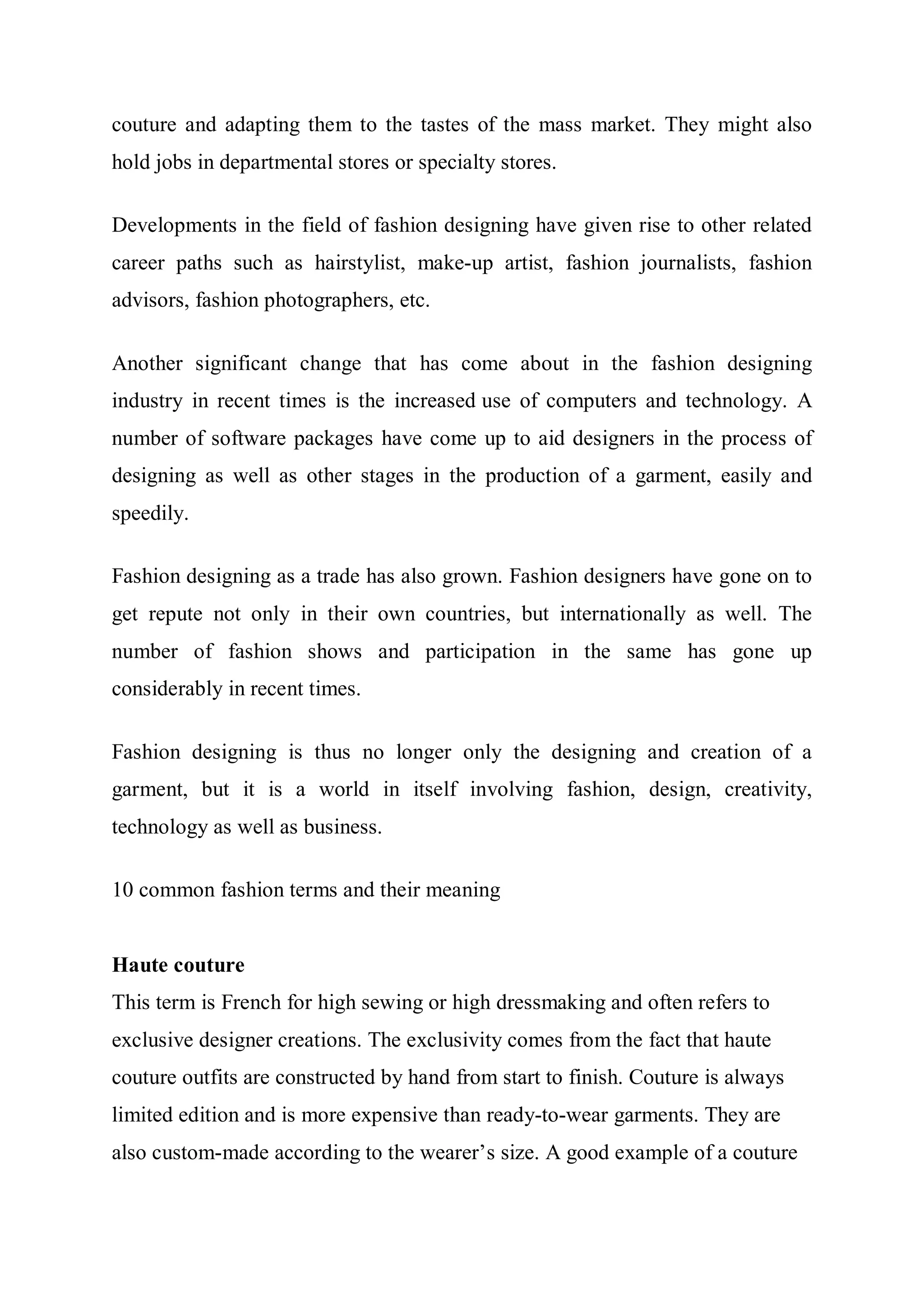 Introduction to fashion industry | PDF