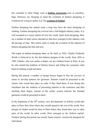 Introduction to fashion industry | PDF