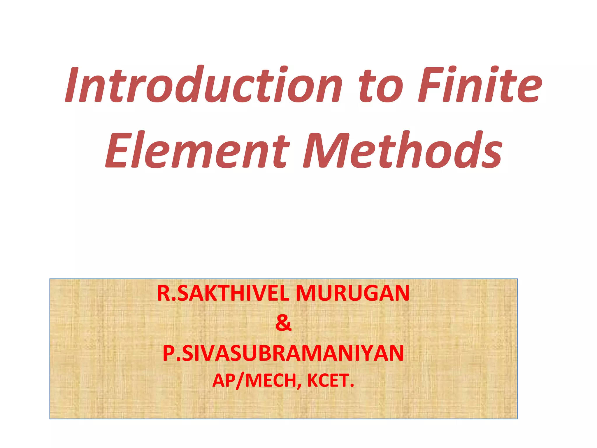 Introduction to FEA | PPT