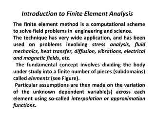 Introduction to FEA | PPT | Physics | Science