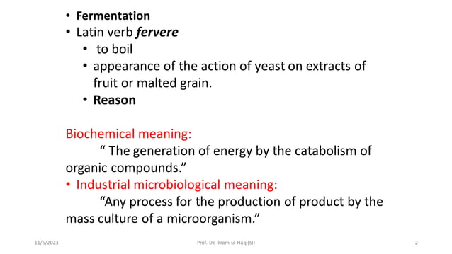 Introduction to fermentation and range of fermentation processes | PDF | Chemistry | Science