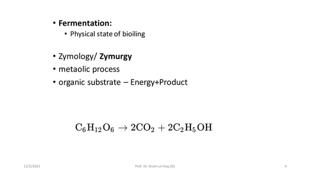 Introduction to fermentation and range of fermentation processes | PDF | Chemistry | Science