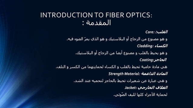 Introduction to fiber optics by: Hisham Jamleh. | PPTX