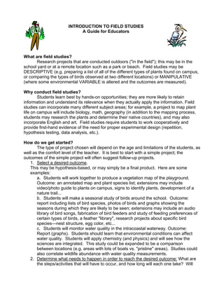 Introduction to field studies | PDF