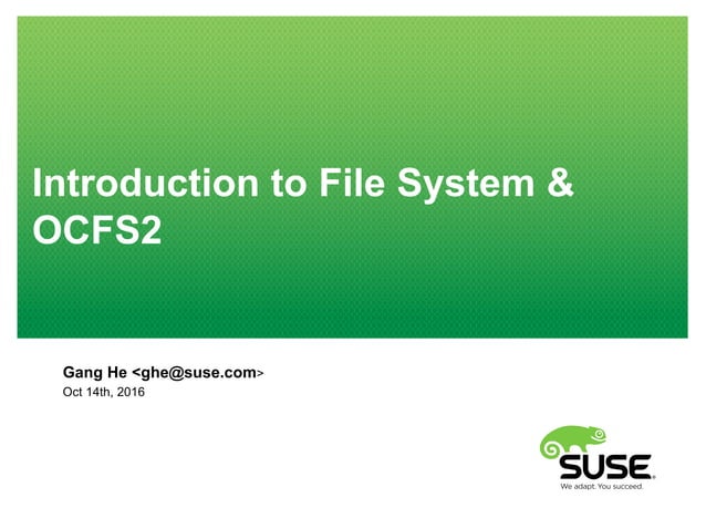 Introduction to file system and OCFS2 | PPT