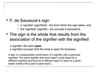 Introduction to film analysis, semiotics | PPT