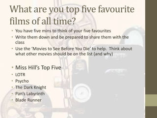 Introduction to Film Studies | PPTX | Movies | Entertainment