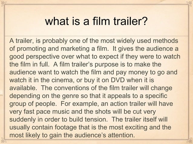 Introduction to film trailers | PPT