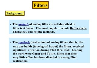Introduction To analog Filters , low pass | PPT